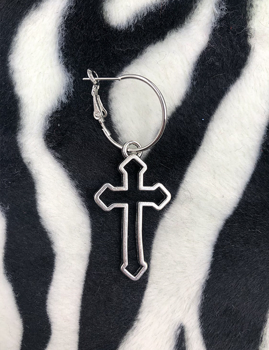 OPEN CROSS ON RING EARRING – Coexist Berlin